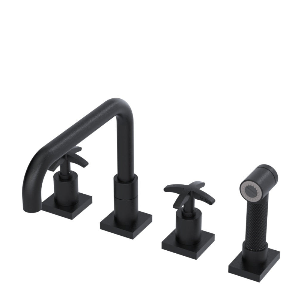 RUBINET 8ALGSC Widespread Kitchen Set With Genesis Spout With Hand Spr ...